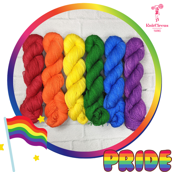 Knitcircus Yarns: Classic Pride Flag: Pride Pack Skein Bundle, various