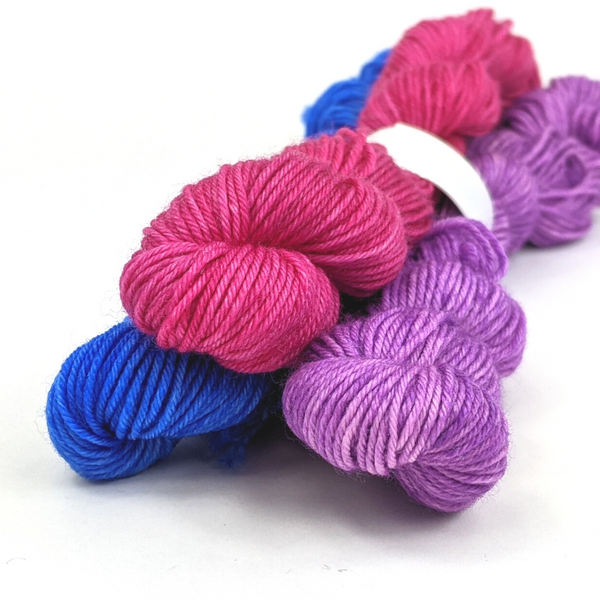 Knitcircus Yarns: Bisexual Flag: Pride Pack Skein Bundle, various base